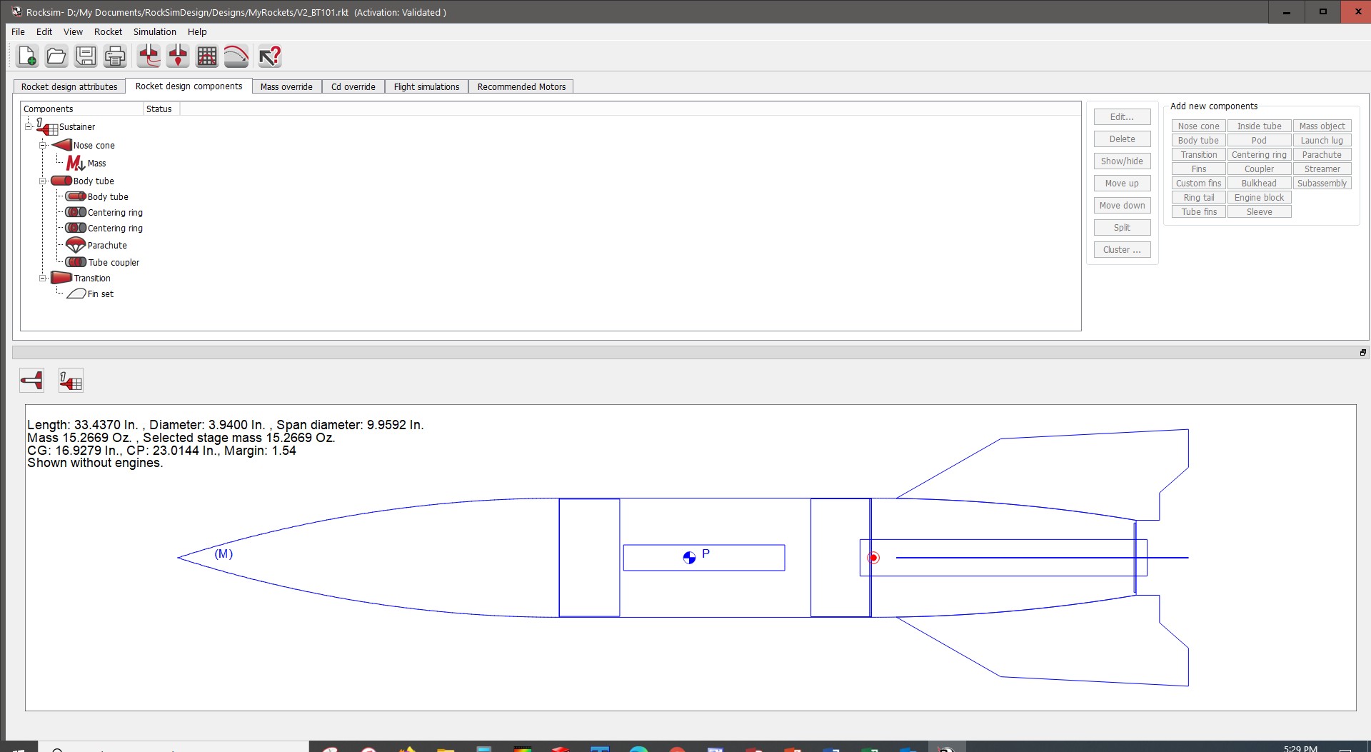 Putting fins on transitions shows less accurate aerodynamics than the old 0-length body tube ...