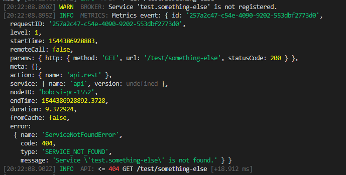 NOT_FOUND results do not include http metadata · Issue #93 · moleculerjs/moleculer-web · GitHub