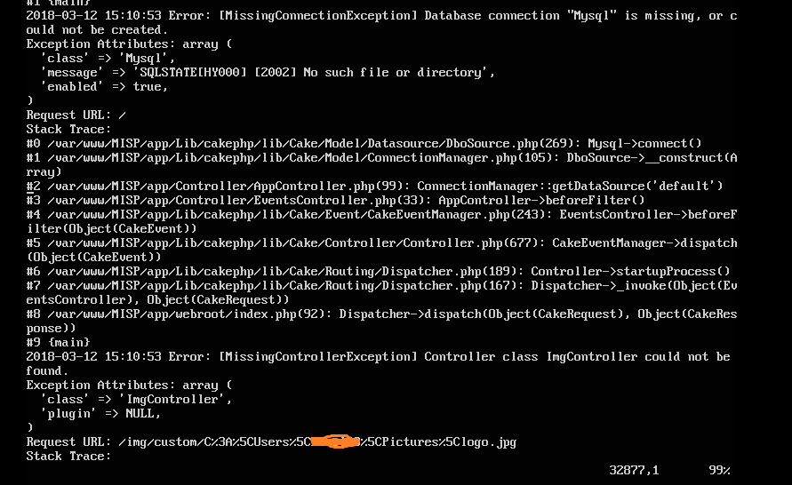 An Internal Error Has Occurred On Web Interface · Issue 3022 · Mispmisp · Github 