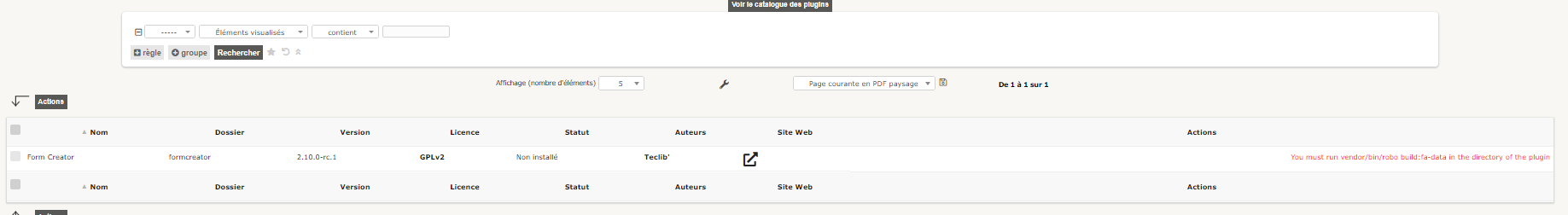 Error Message to install : You must run vendor/bin/robo build:fa-data in the directory of the ...