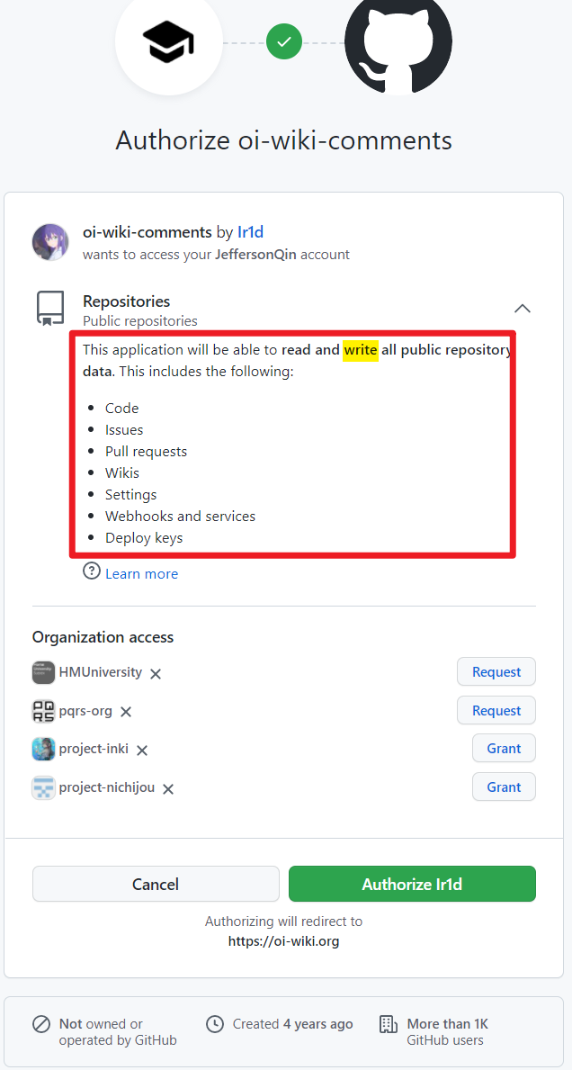 [提问] gitalk 为什么需要写我的repo · Issue #3503 · OI-wiki/OI-wiki · GitHub