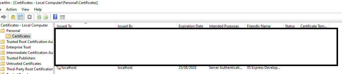 HTTPS Error using IIS Express · Issue #50335 · dotnet/aspnetcore · GitHub