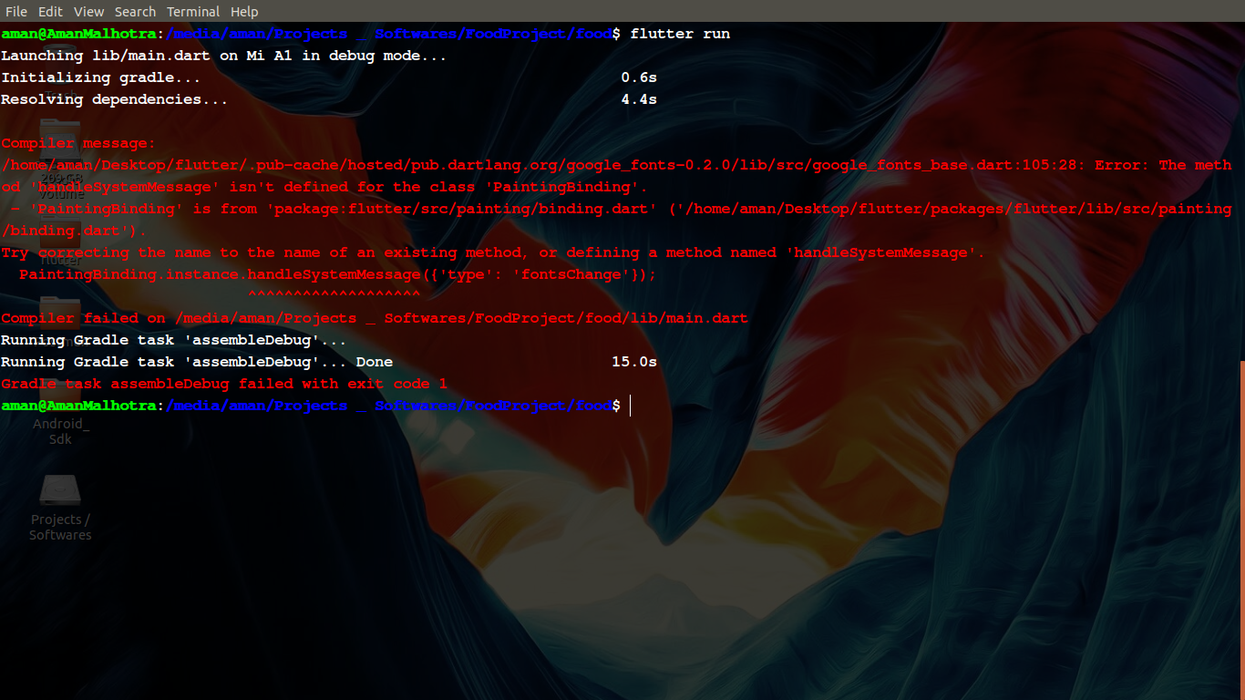 Error: The method 'handleSystemMessage' isn't defined for the class 'PaintingBinding'. · Issue ...
