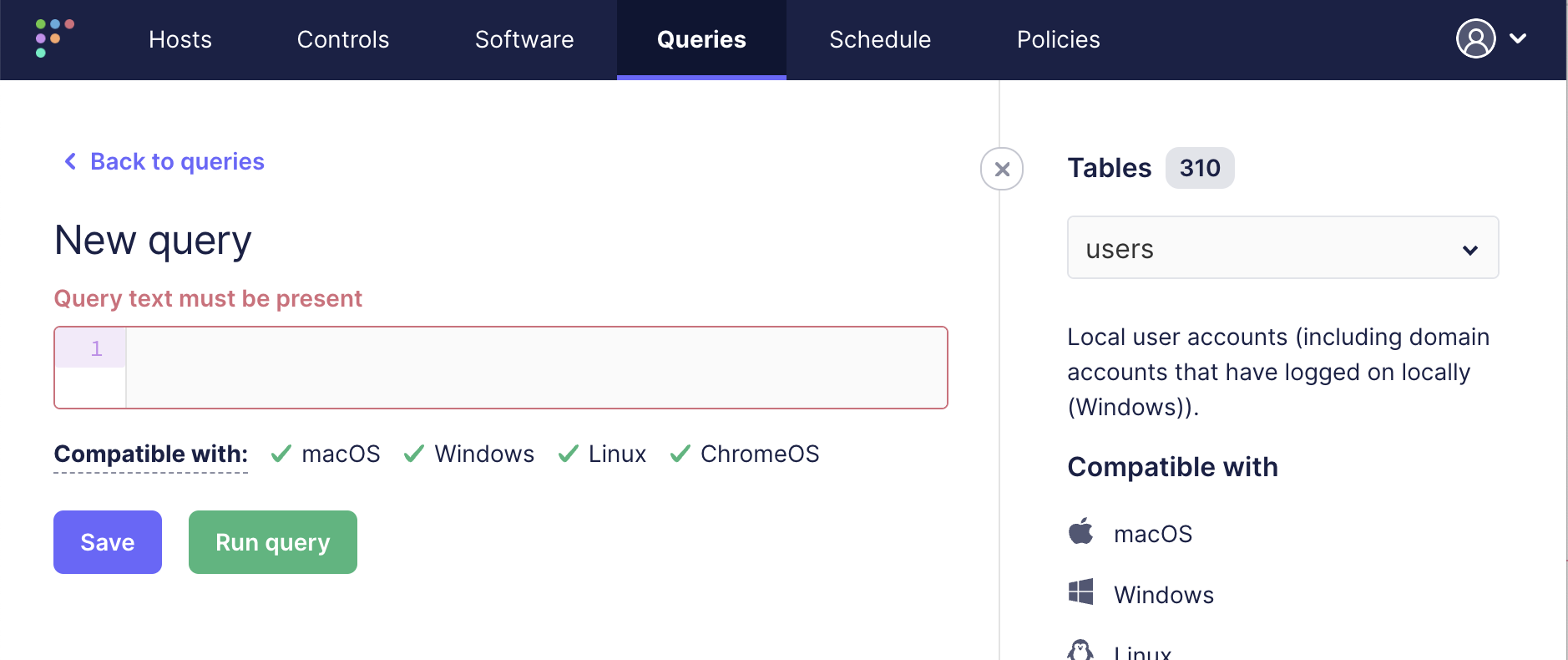 UI: Problems with syntax validation for policies & queries · Issue #12751 · fleetdm/fleet · GitHub