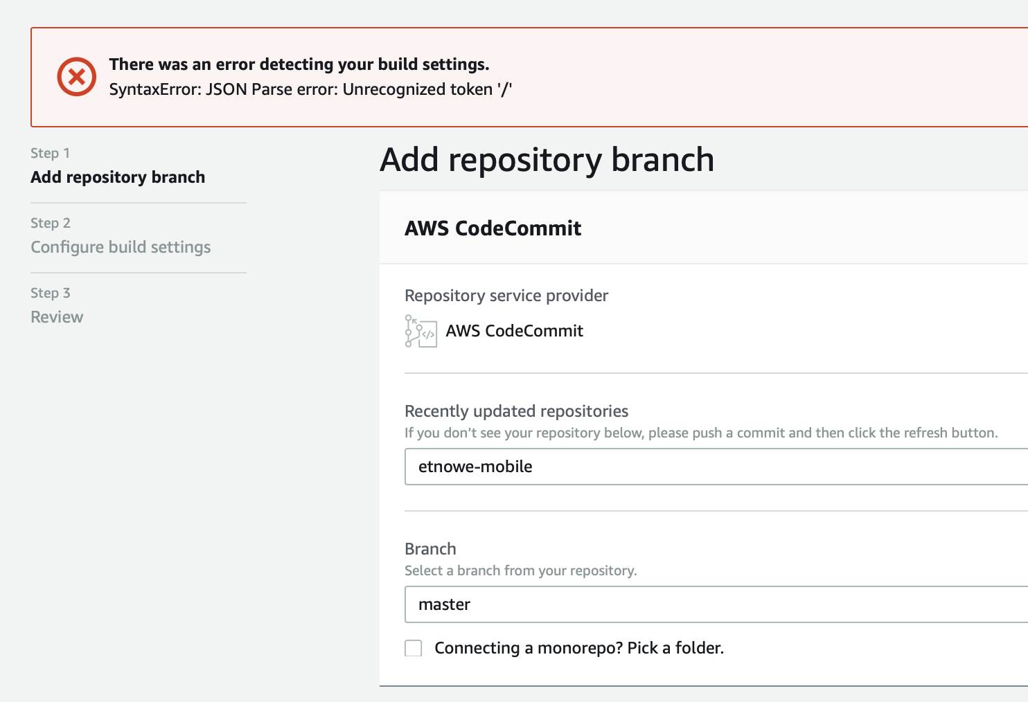 Unable To Connect A Codecommit Repository · Issue 1268 · Aws Amplifyamplify Hosting · Github