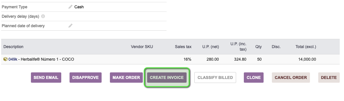 It is not possible Creating an invoice from a purchase order. · Issue #17282 · Dolibarr/dolibarr ...