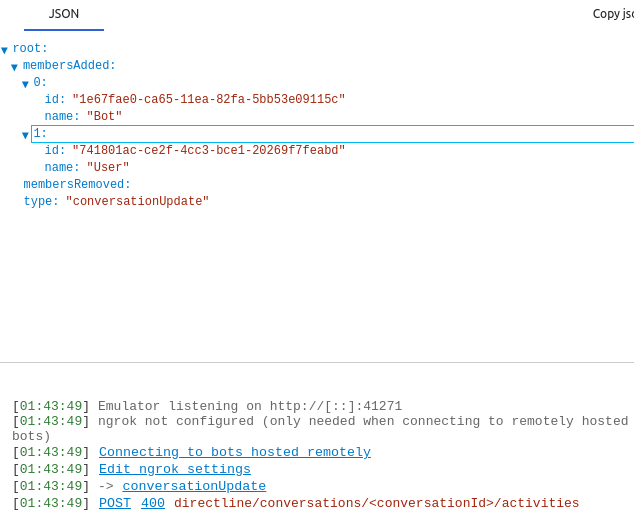 Error in invoking Skill ID .. ""http://localhost:3980/manifests/EmptyBot-0-2-0-0-manifest.json ...