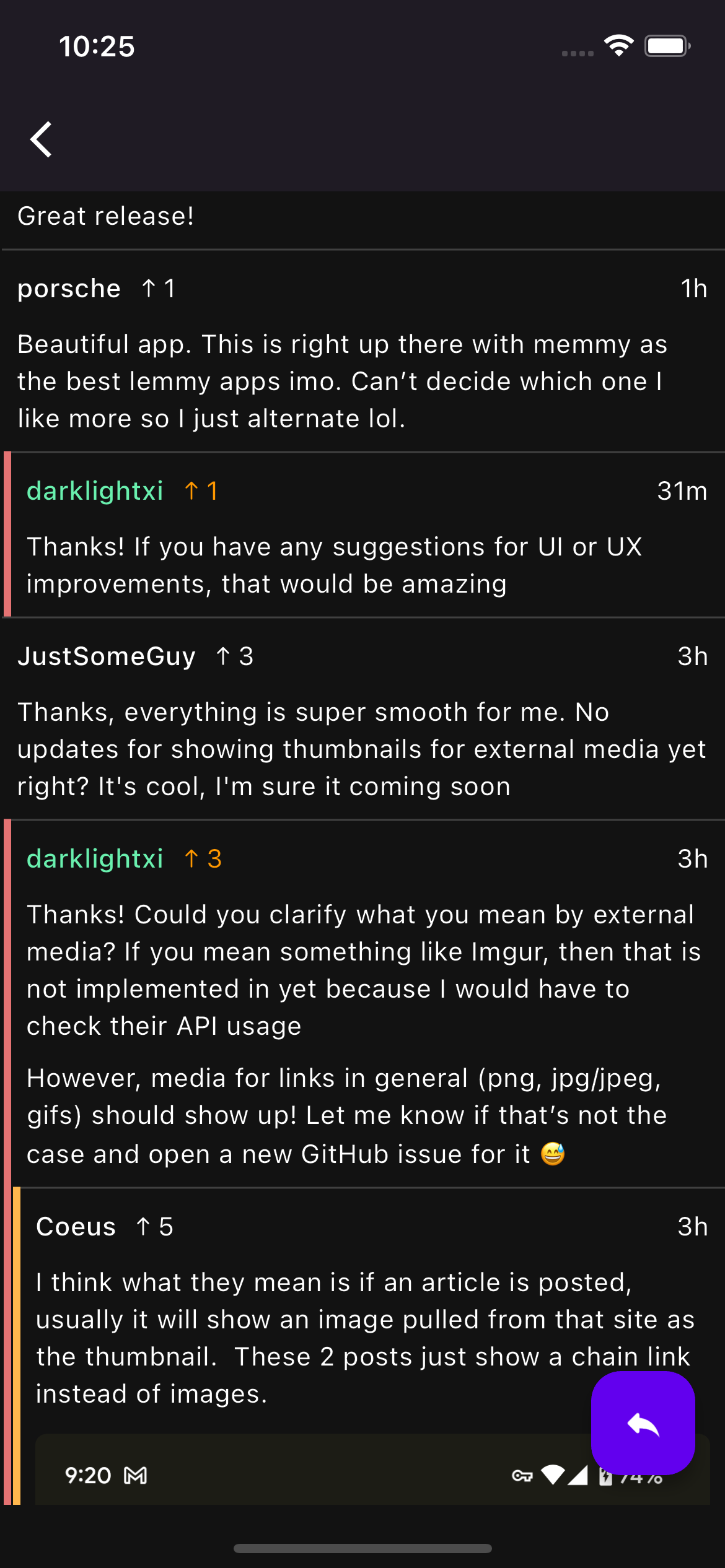 Highlight own comments · Issue #175 · thunder-app/thunder · GitHub