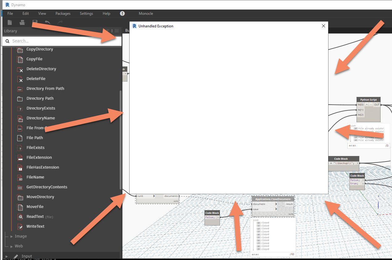 Dynamo Unhandled Exception Is Not Handled By Dynamo · Issue 10771 · Dynamodsdynamo · Github
