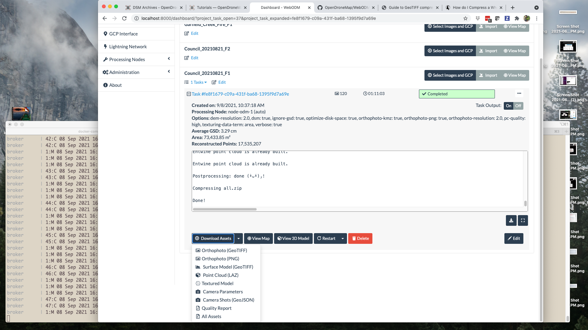 WebODM process not generating requsted orthophoto-kmz · Issue #1056 ...