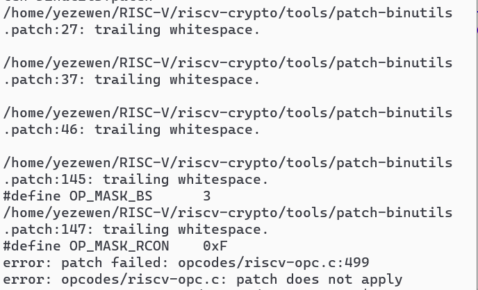 Merge error in the file `https://github.com/riscv/riscv-crypto/blob/master/tools/patch-binutils ...