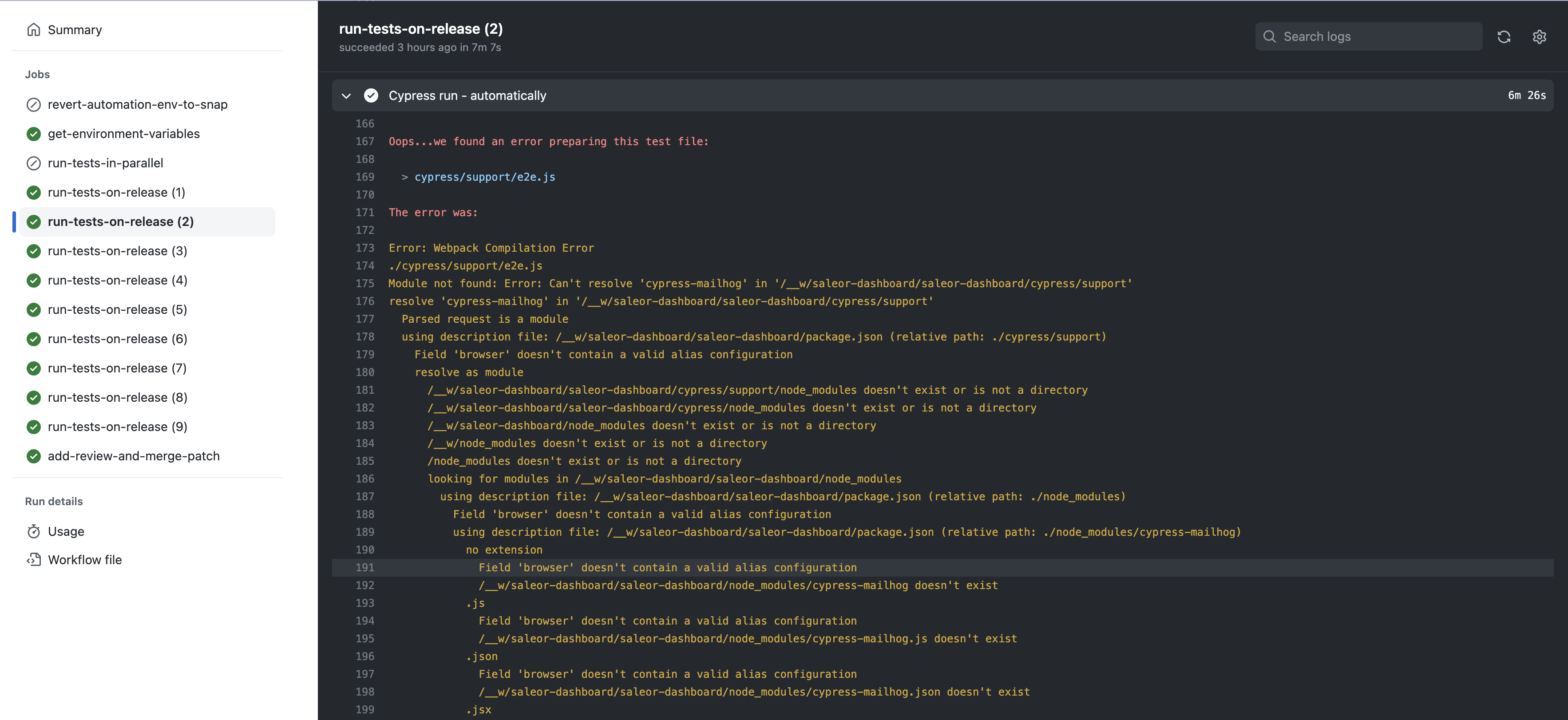 Fix release bot comments when tests fail due to missing/mismatch ...