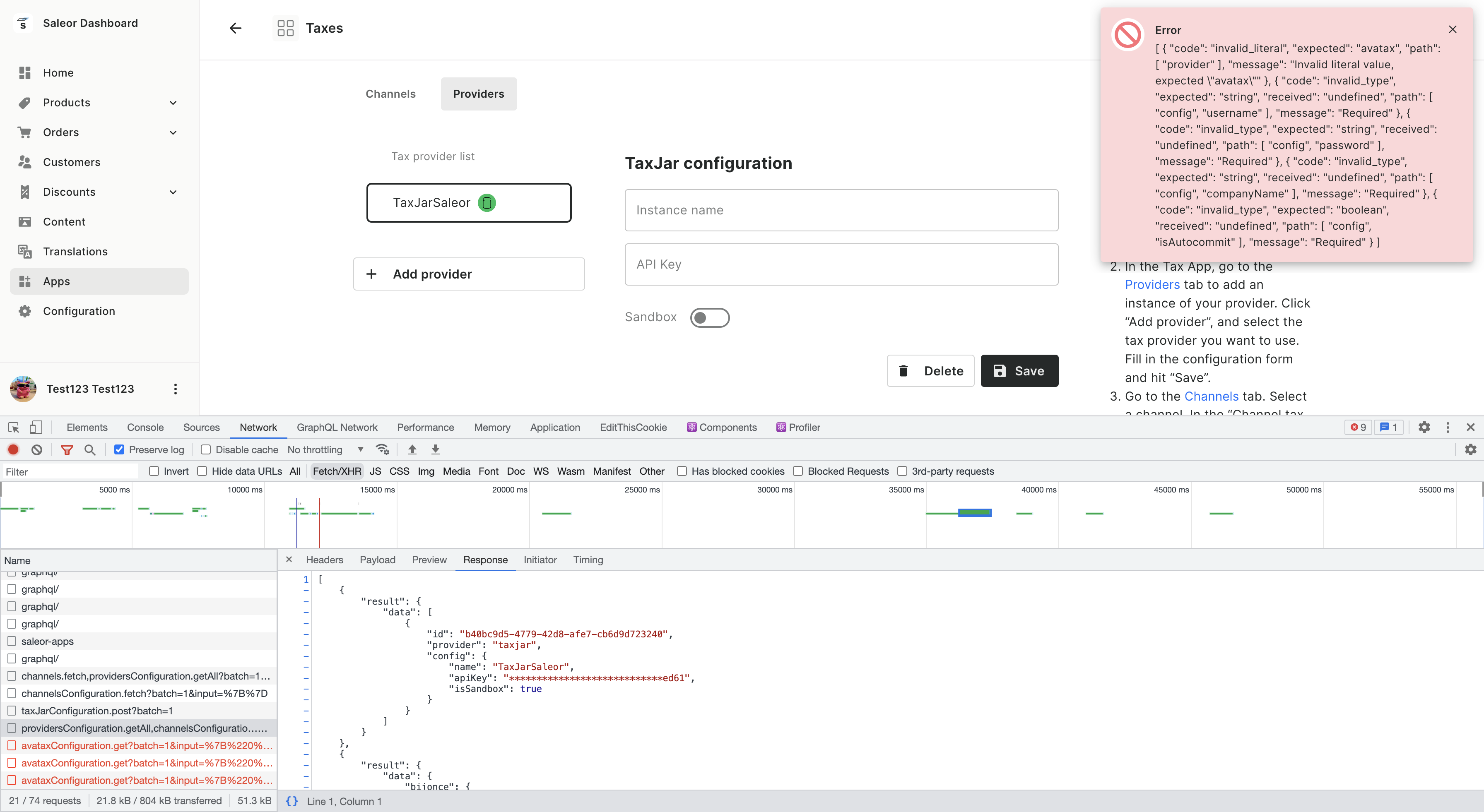 Unable to setup taxJar · Issue #332 · saleor/apps · GitHub