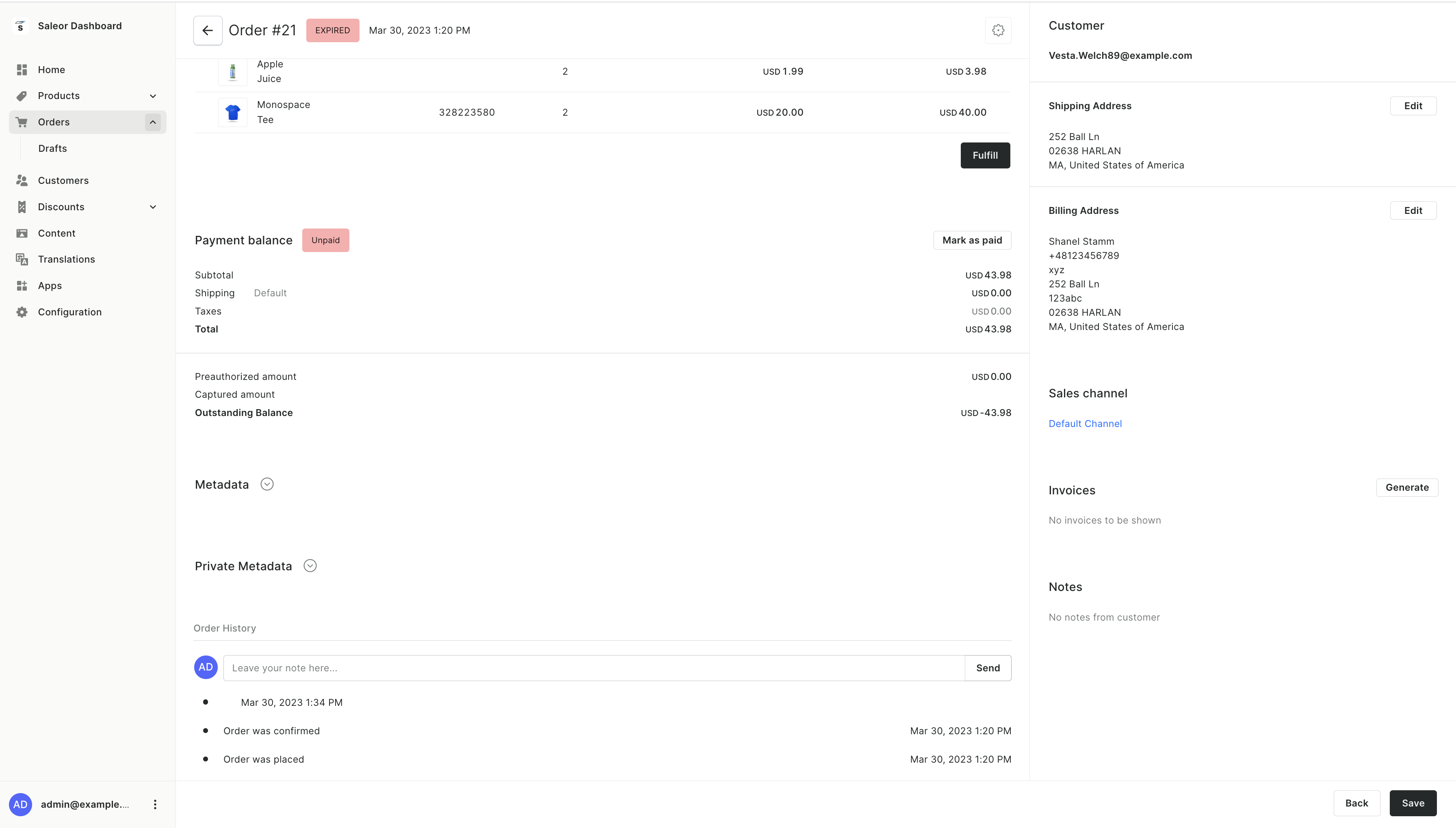 Update Dashboard To Handle Expired Orders · Issue 3445 · Saleorsaleor Dashboard · Github 