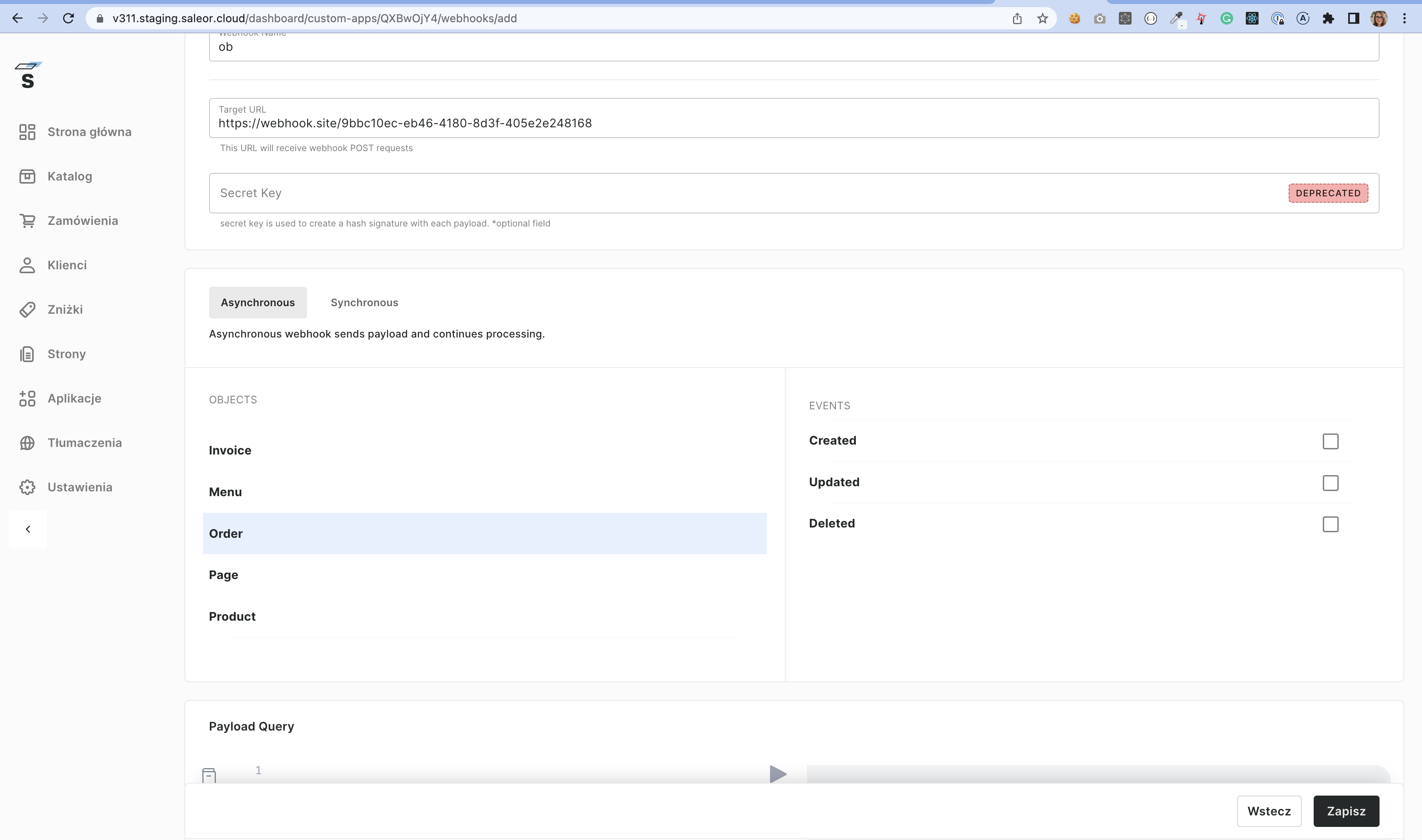 Observability event missing on the dashboard webhook view in 3.10, 3.11 ... Observability event missing on the dashboard webhook view in 3.10, 3.11 ...