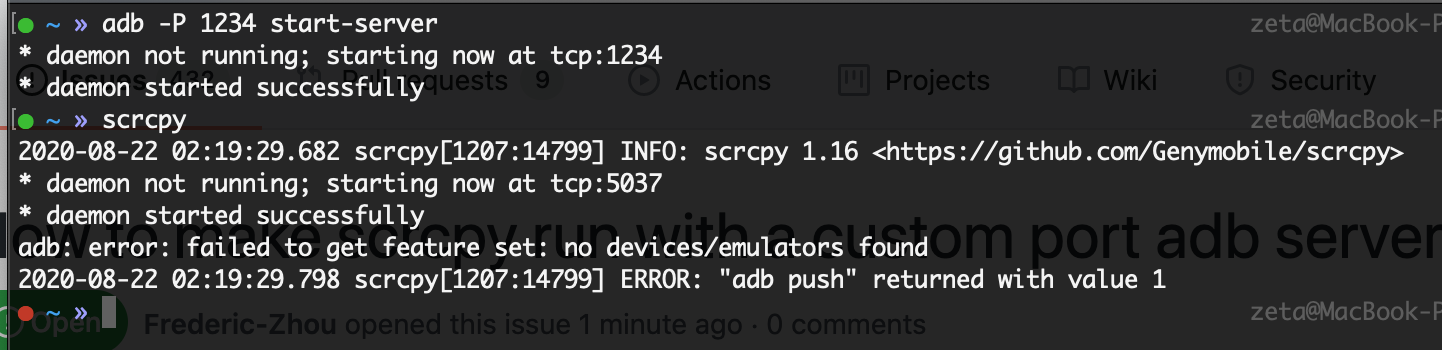 How To Make Scrcpy Run With A Custom Port Adb Server · Issue 1696