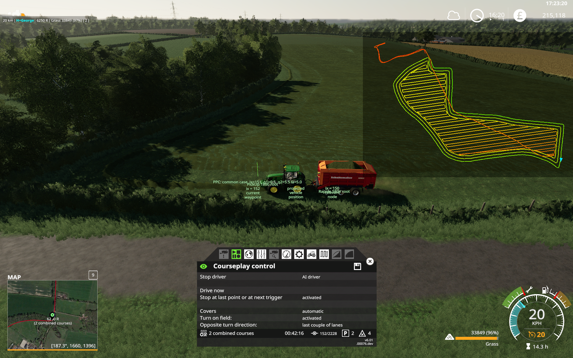 Mode6 drives outside working field to before exiting to unload · Issue ...
