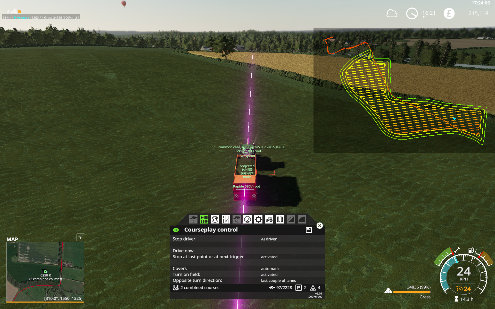 Mode6 drives outside working field to before exiting to unload · Issue ...