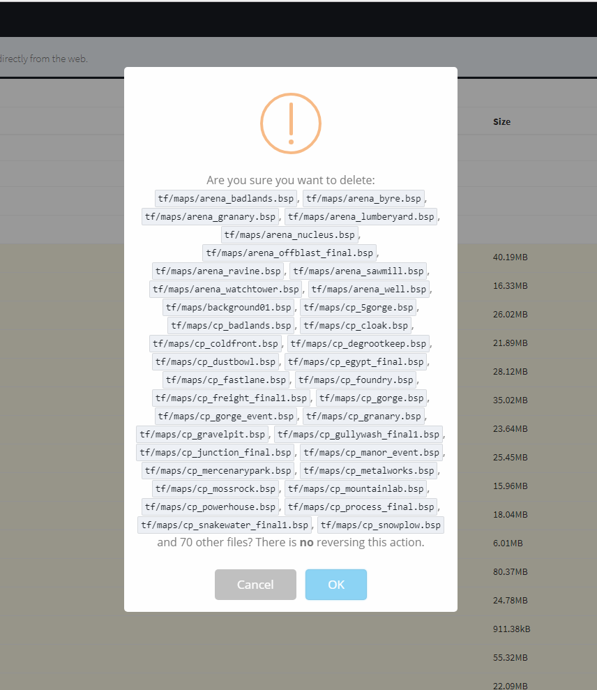 Deleting multiple files overflows the screen · Issue #1220 · pterodactyl/panel · GitHub