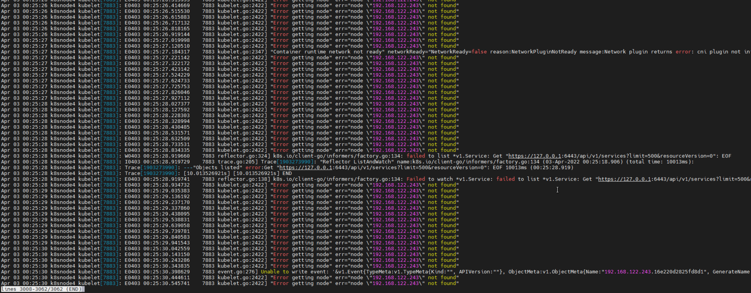 kubeasz 3.2.0 node节点kube-proxy报错 ：Failed to watch *v1.EndpointSlice: failed to list *v1 ...