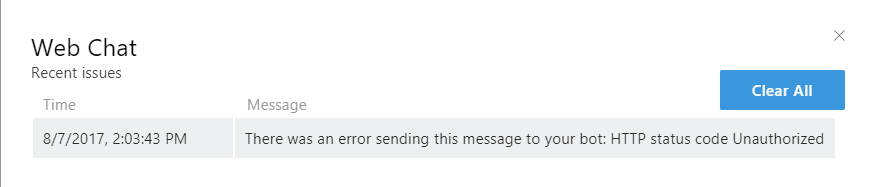 [Question] Error: "There was an error sending message to your bot. HTTP status code Unauthorised ...