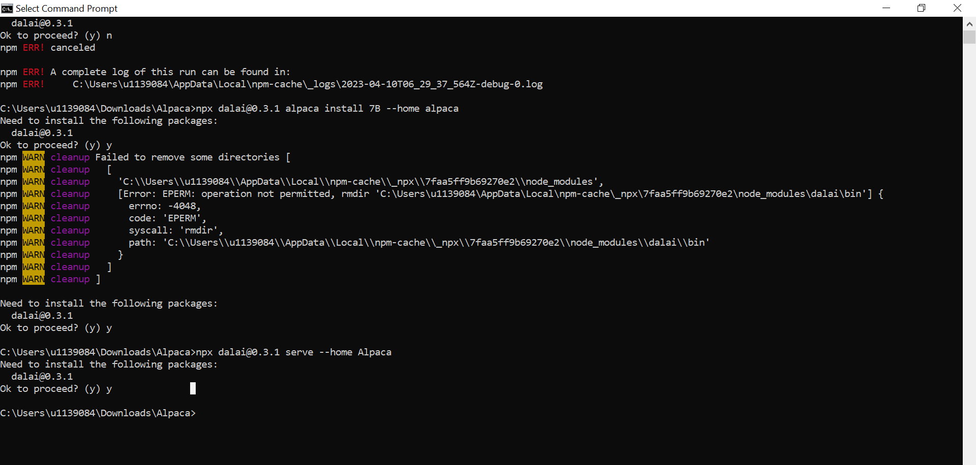 Not able to generating local host after installing Alpaca · Issue #377 · cocktailpeanut/dalai ...