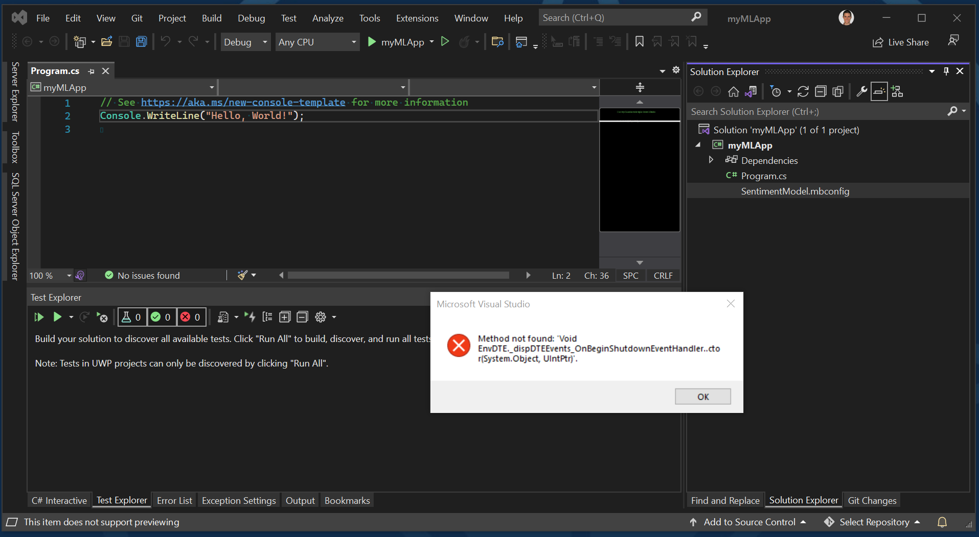 Cannot open Model Builder UI from mbconfig. Double-clicking produces error modal. · Issue #1972 ...