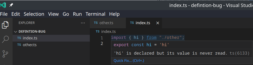 `from` Keyword Can Get Hover Definition In `import From ` Statement · Issue 47165