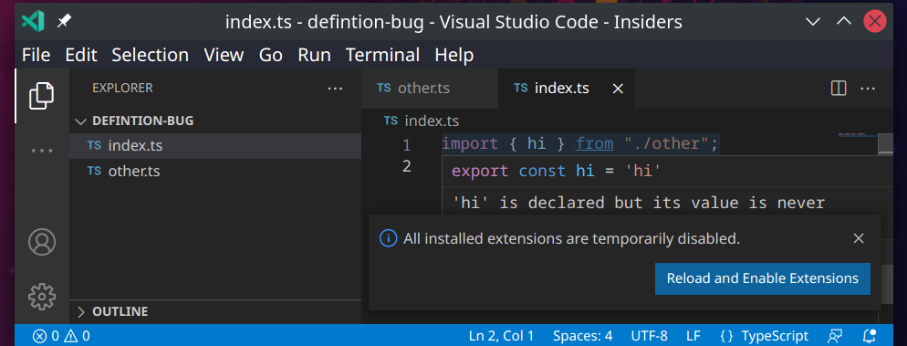 `from` keyword can get hover definition in `import ... from ...