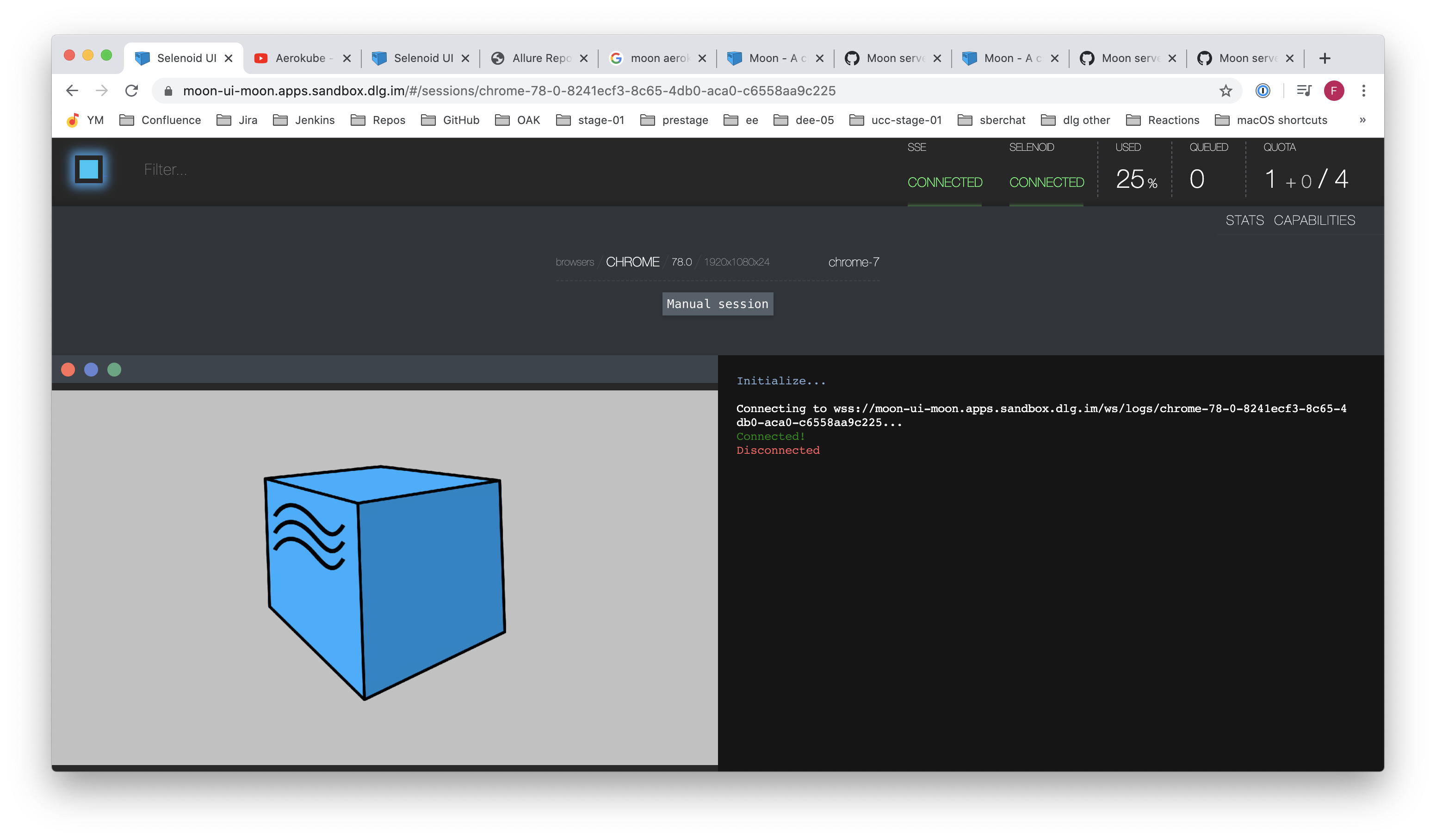 Unable to connect to logs on Moon-UI · Issue #70 · aerokube/moon · GitHub