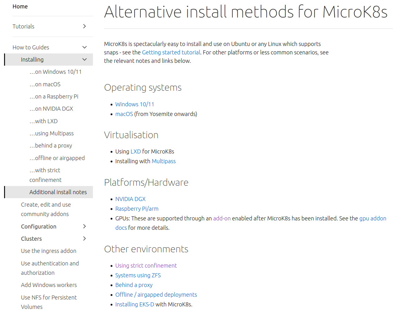 The link `Systems using ZFS` under `Alternative install methods for MicroK8s` don't work · Issue ...