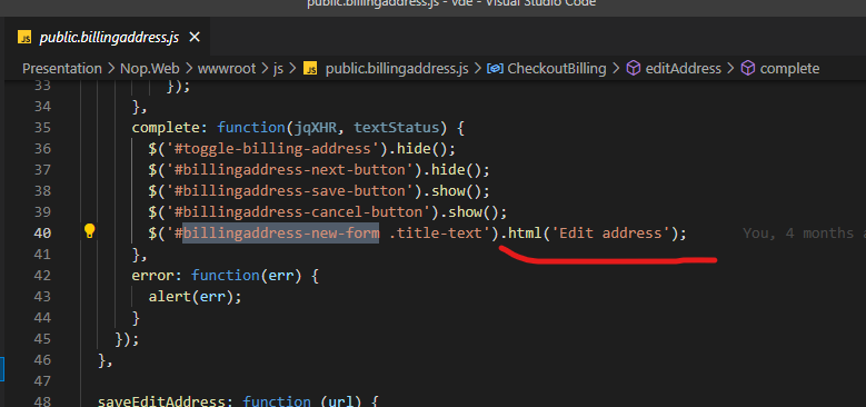 Static text "Edit address" in JS Code (ignoring user language) · Issue #6034 · nopSolutions ...