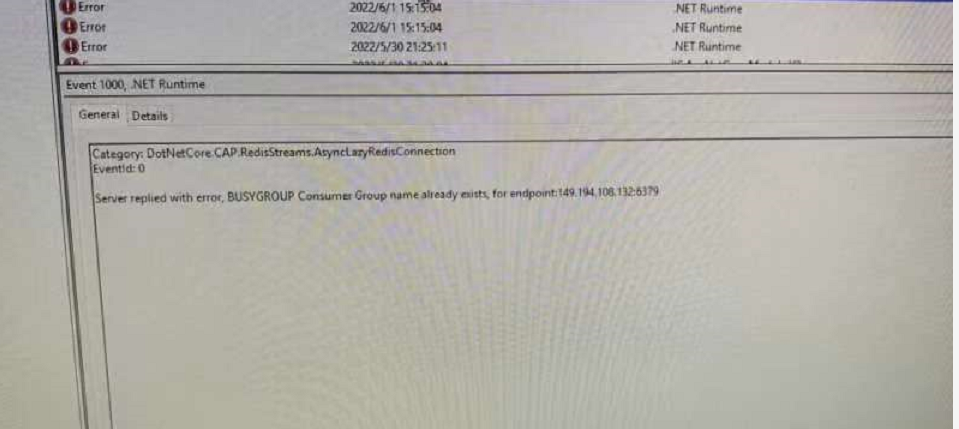 Redis Streams deployed in IIS, after the application pool is recycled an exception occurs ...
