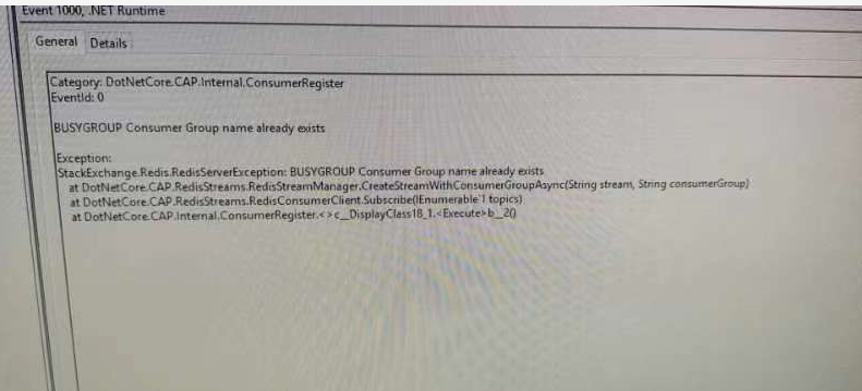 Redis Streams deployed in IIS, after the application pool is recycled an exception occurs ...