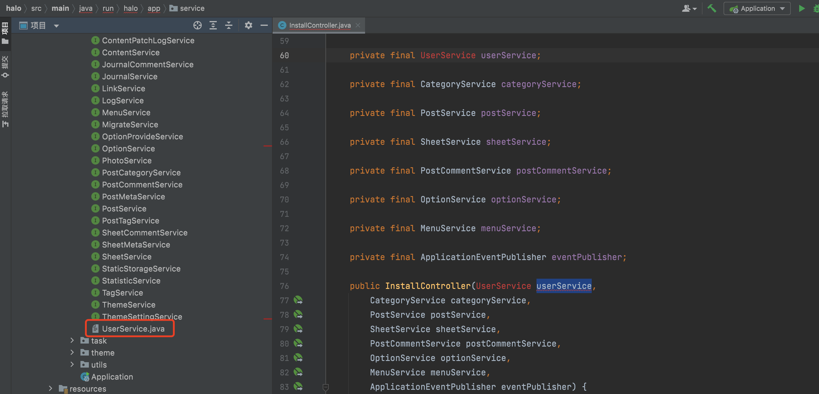 UserService 在IDEA中无法识别 · Issue #1803 · halo-dev/halo · GitHub