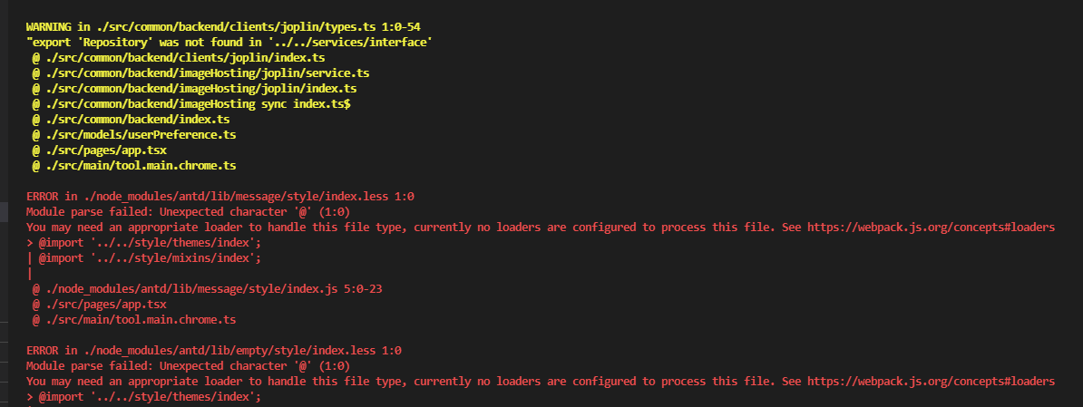 怎么编译都不通过，各种报错 · Issue #996 · webclipper/web-clipper · GitHub