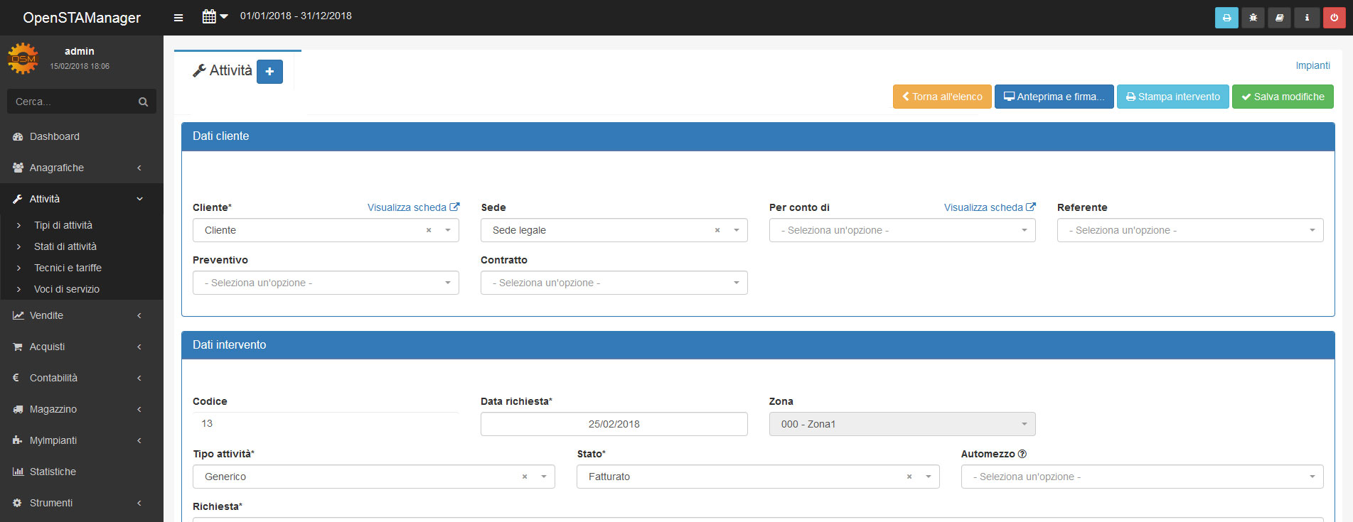 Operazioni veloci su anagrafica · Issue #22 · devcode-it/openstamanager · GitHub