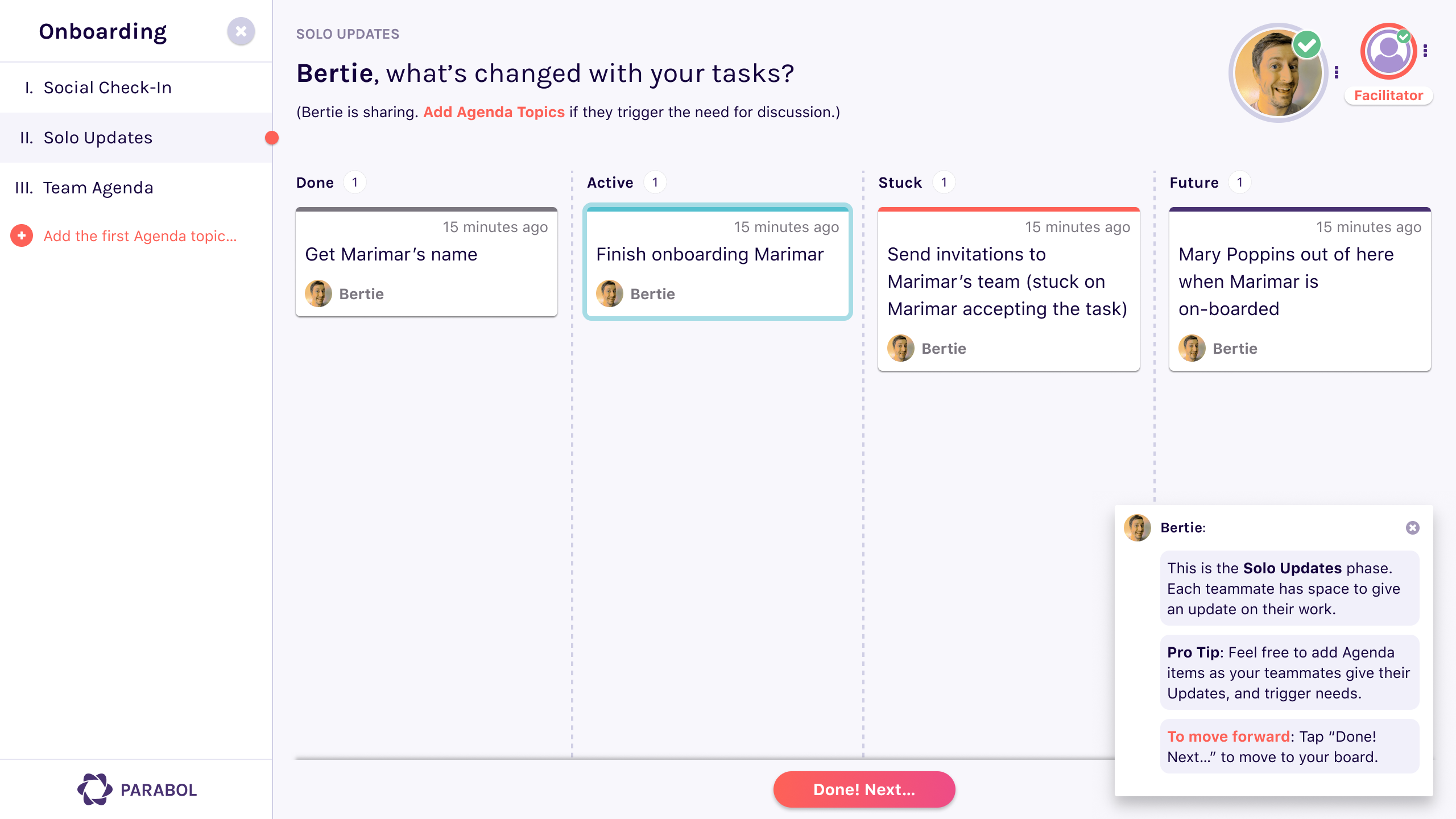 Bertie bot dialog UI · Issue #1673 · ParabolInc/parabol · GitHub