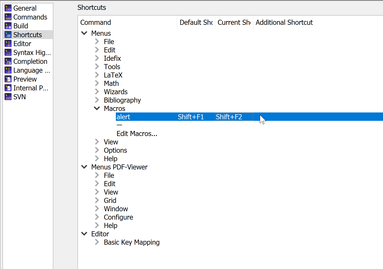 Shortcuts changed from within config menu not propagated back to macro dialog · Issue #384 ...