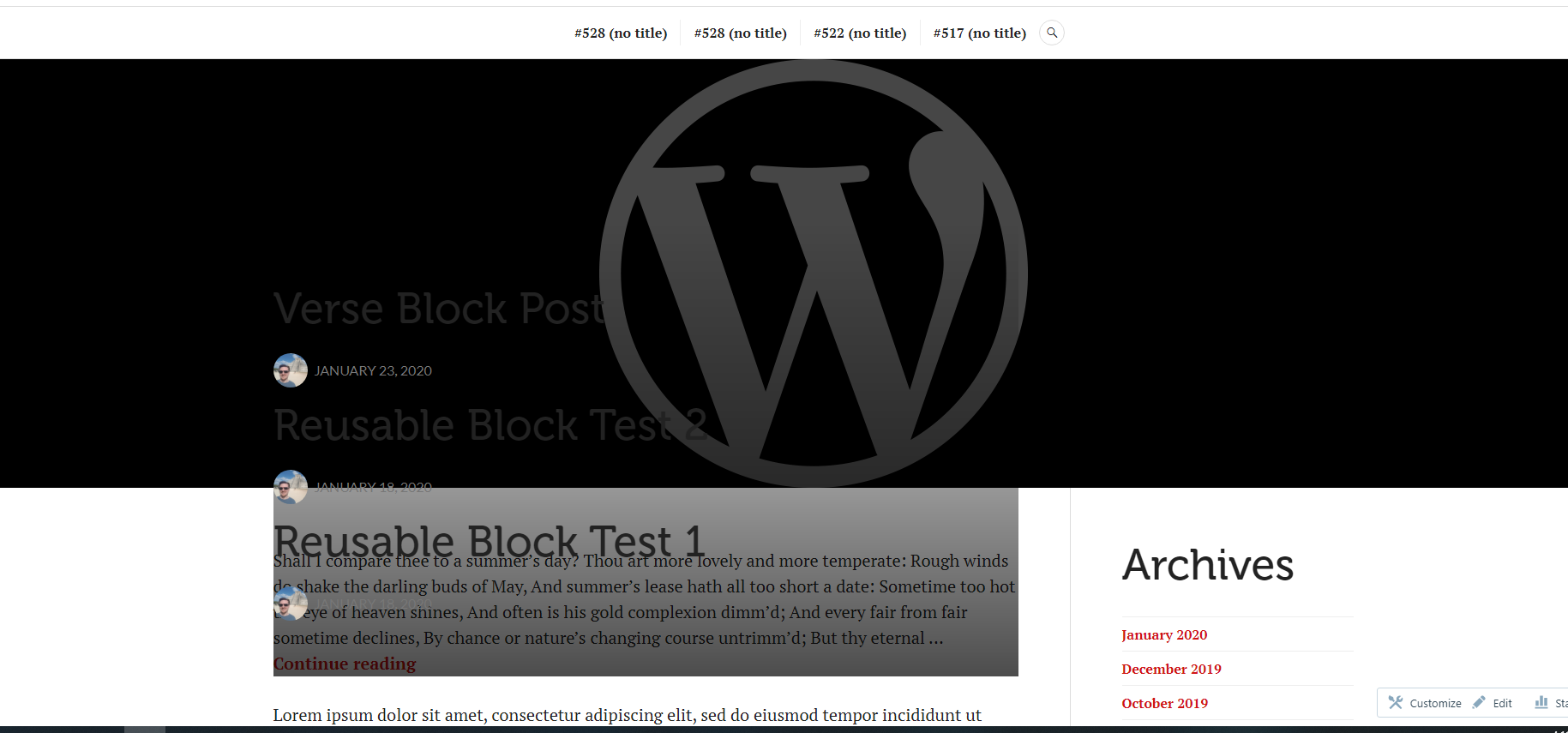 Canard: Page with Featured Image Breaks Blog Posts Block · Issue #1829 · Automattic/themes · GitHub