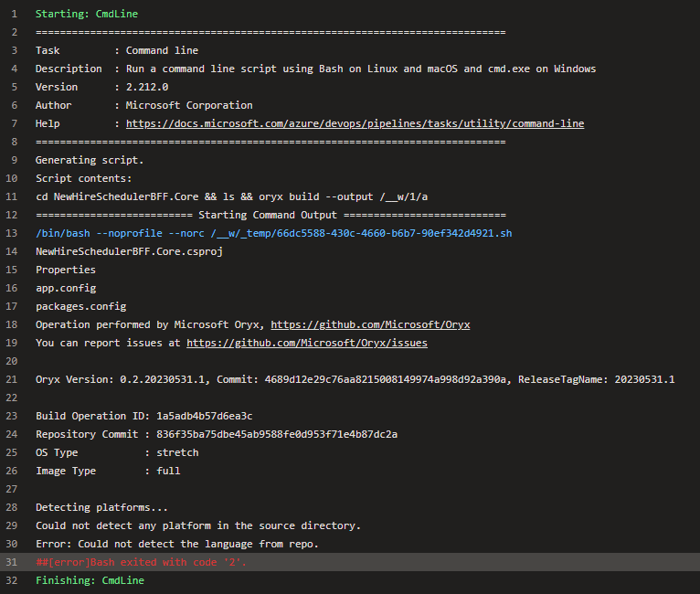 Oryx unable to detect .net solution · Issue #2001 · microsoft/Oryx · GitHub