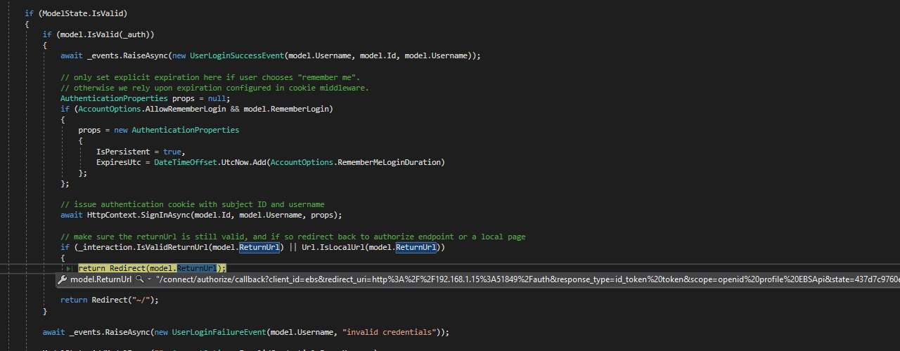 C Identityserver4 Implicitflow Authentication Redirects To Self After Success Stack Overflow