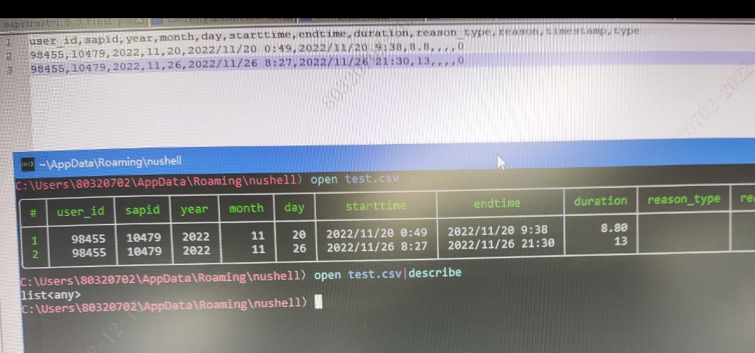 Opening The Csv File Should Get A Table Data But The Display Is List · Issue 7499 · Nushell