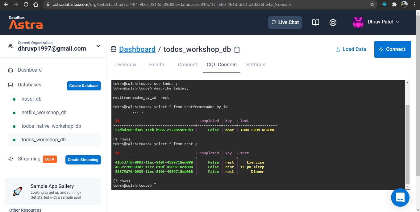 [HW] Dhruv Patel · Issue #221 · datastaxdevs/appdev-week1-todolist · GitHub