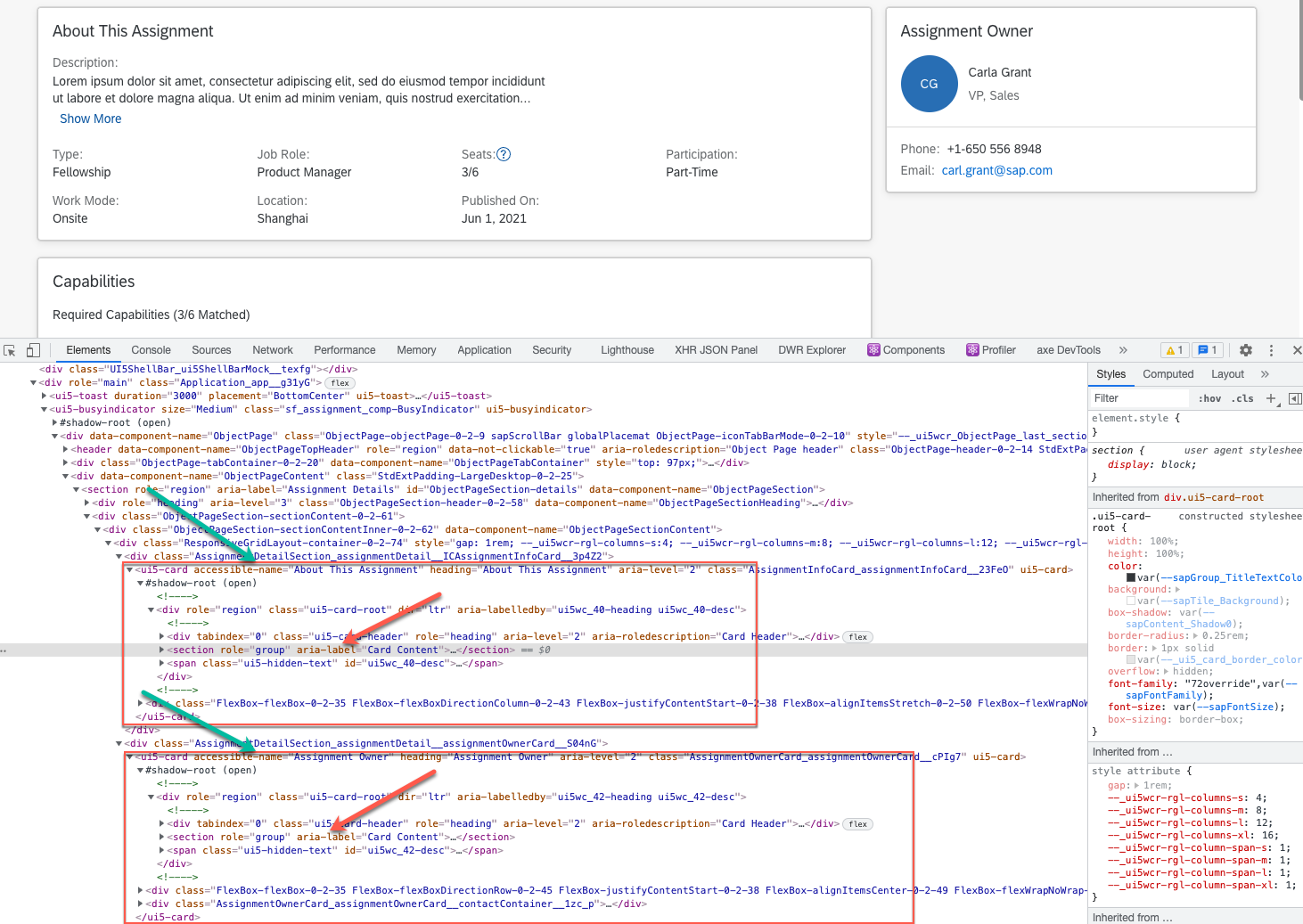 [SF][Card][A11y]: Ensure landmarks of card content are unique · Issue #3730 · SAP/ui5 ...