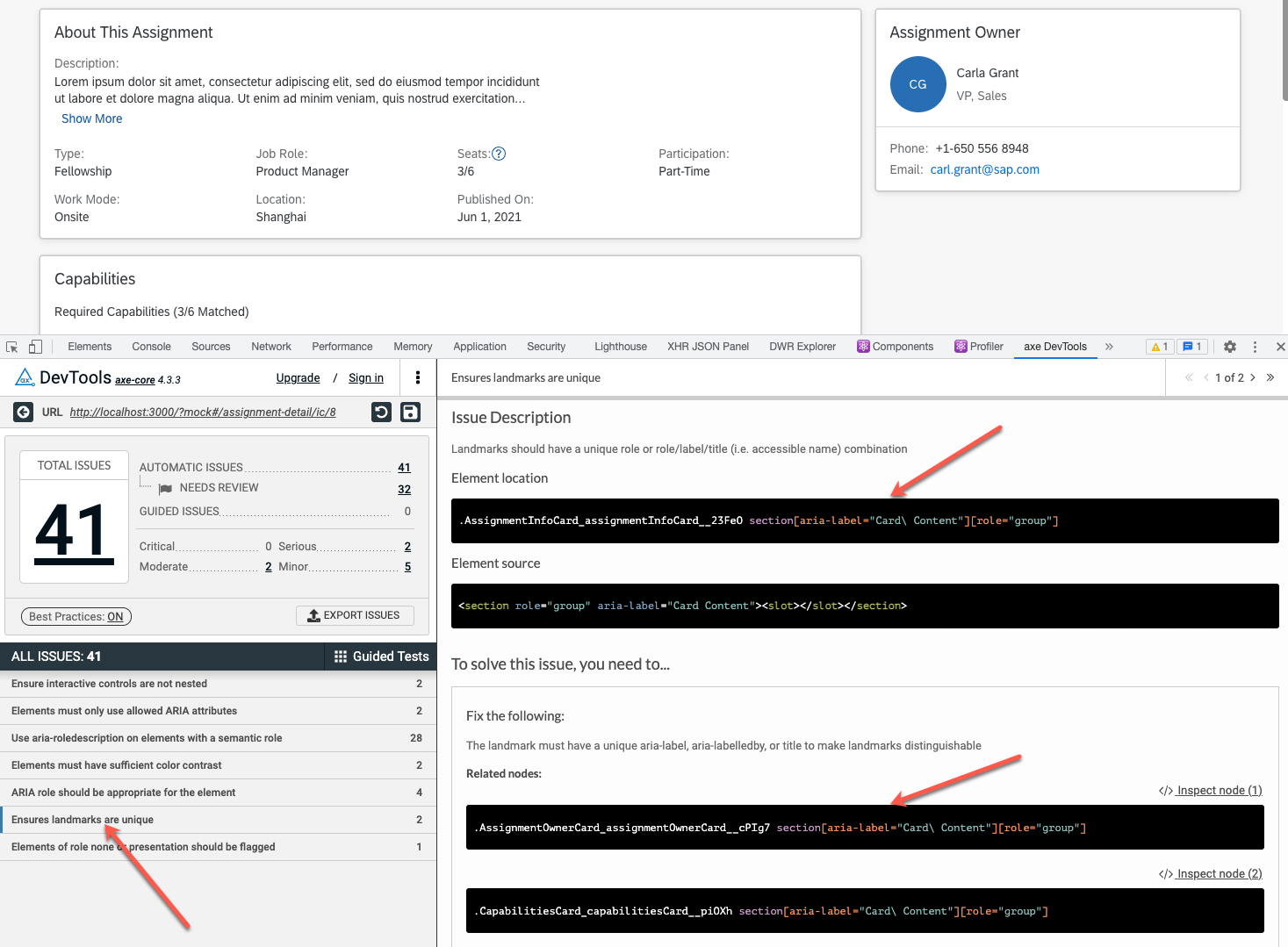 [SF][Card][A11y]: Ensure landmarks of card content are unique · Issue #3730 · SAP/ui5 ...