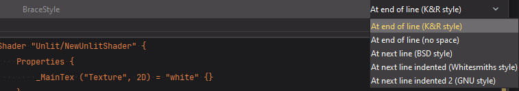 Add Shaderlab CG/HLSL Braces format · Issue #2053 · JetBrains/resharper-unity · GitHub