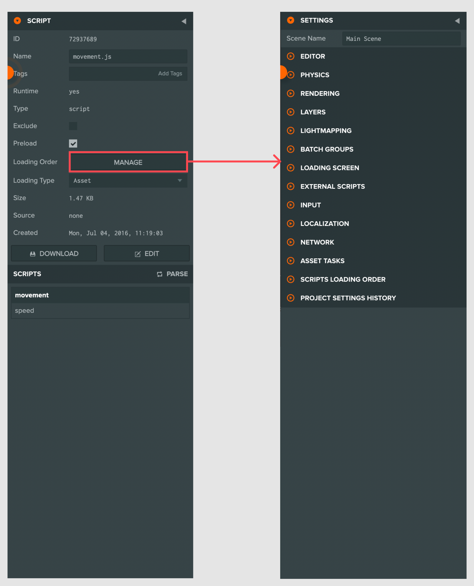 UX tweaks to script loading order settings · Issue #712 · playcanvas/editor · GitHub