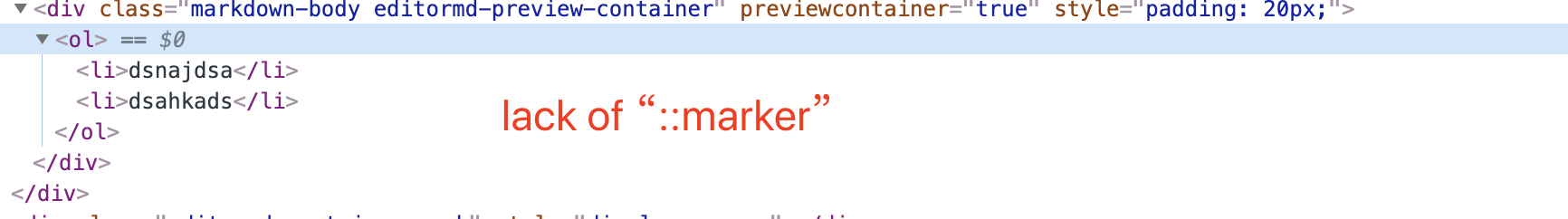 ordered lists or unordered lists can't render number identification · Issue #2091 · markedjs ...