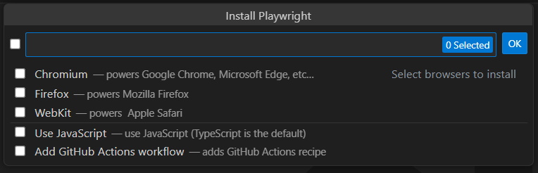 [bug] Install Playwright With Unchecked All Options Don T Create Project · Issue 23910